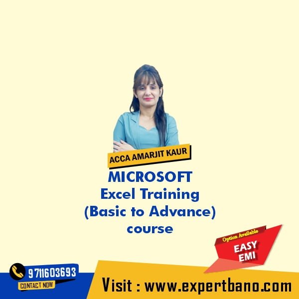Microsoft Excel Training (Basic to Advance) course By ACCA Amarjit Kaur