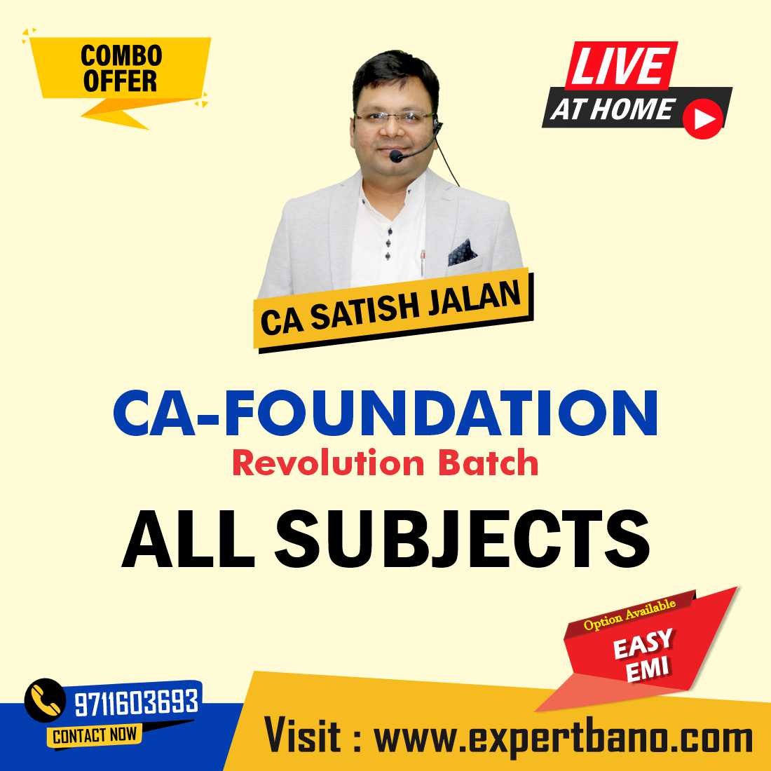CA Foundation Revolution Batch All Subjects Combo By Satish Jalan Classes