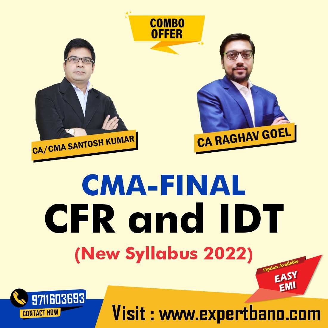 CMA Final CFR and IDT combo By CA CMA Santosh Kumar and CA Raghav Goel